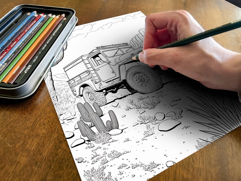 Offroad Adventures: Printable Coloring Book Pages for Extreme Vehicle ...