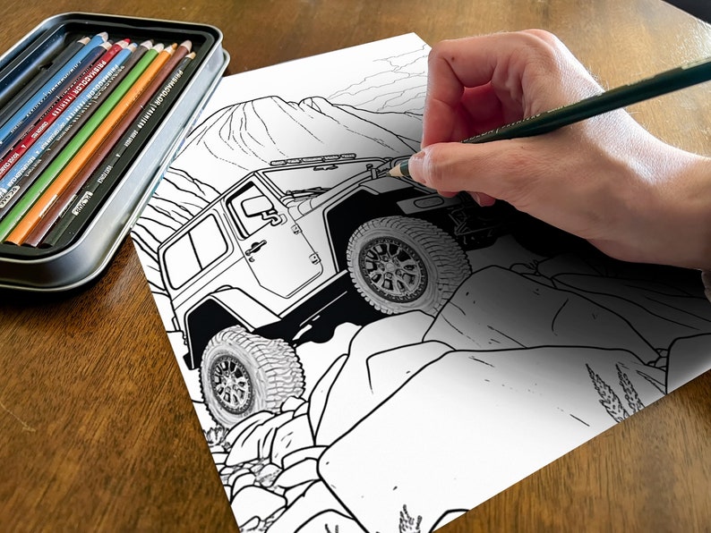 Offroad Adventures: Printable Coloring Book Pages for Extreme Vehicle ...