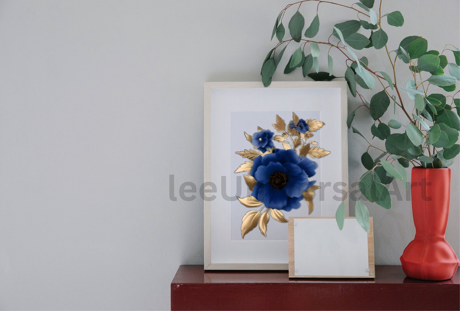 Blue and Gold Floral Clipart Cool Beautiful Wedding Rustic Navy Blue ...