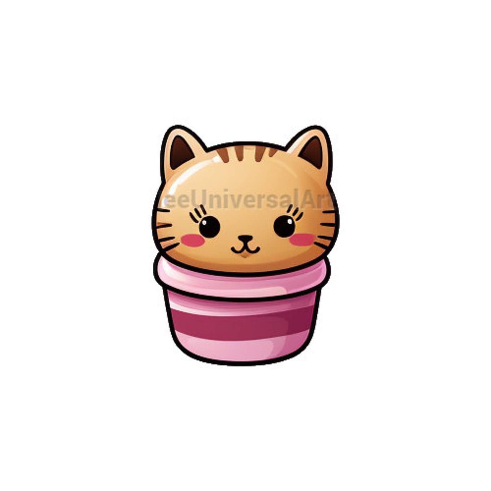 Cute Cat Digital Clipart Kawaii Kitten Doodle Kitty Icons in Png Svg ...