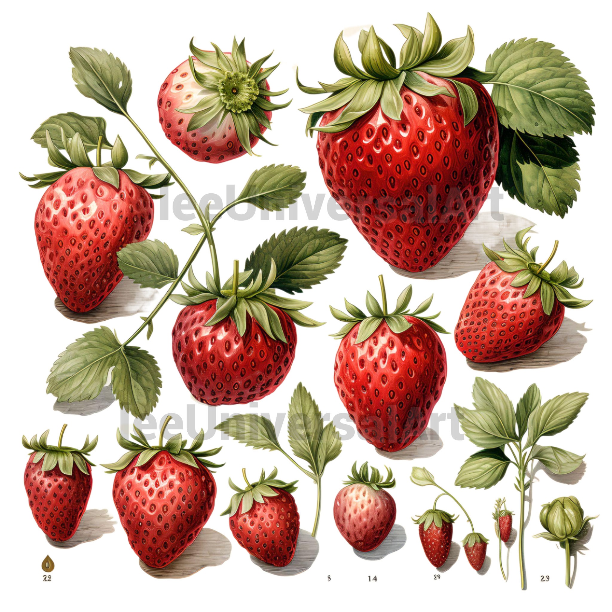 Watercolor Strawberries Clipart Red Strawberry Clipart for Prints ...