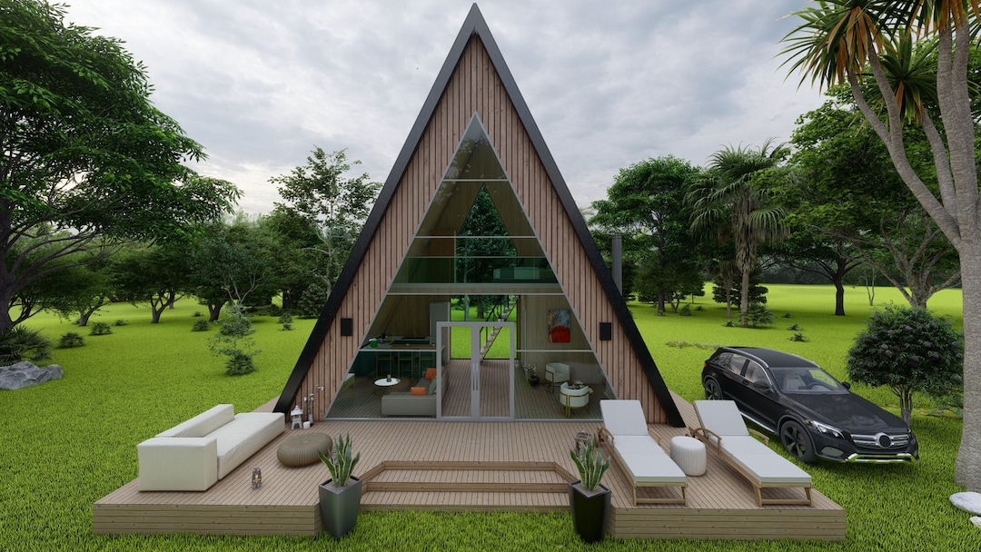 Wooden A Frame, Triangle House, Bungalow - Etsy