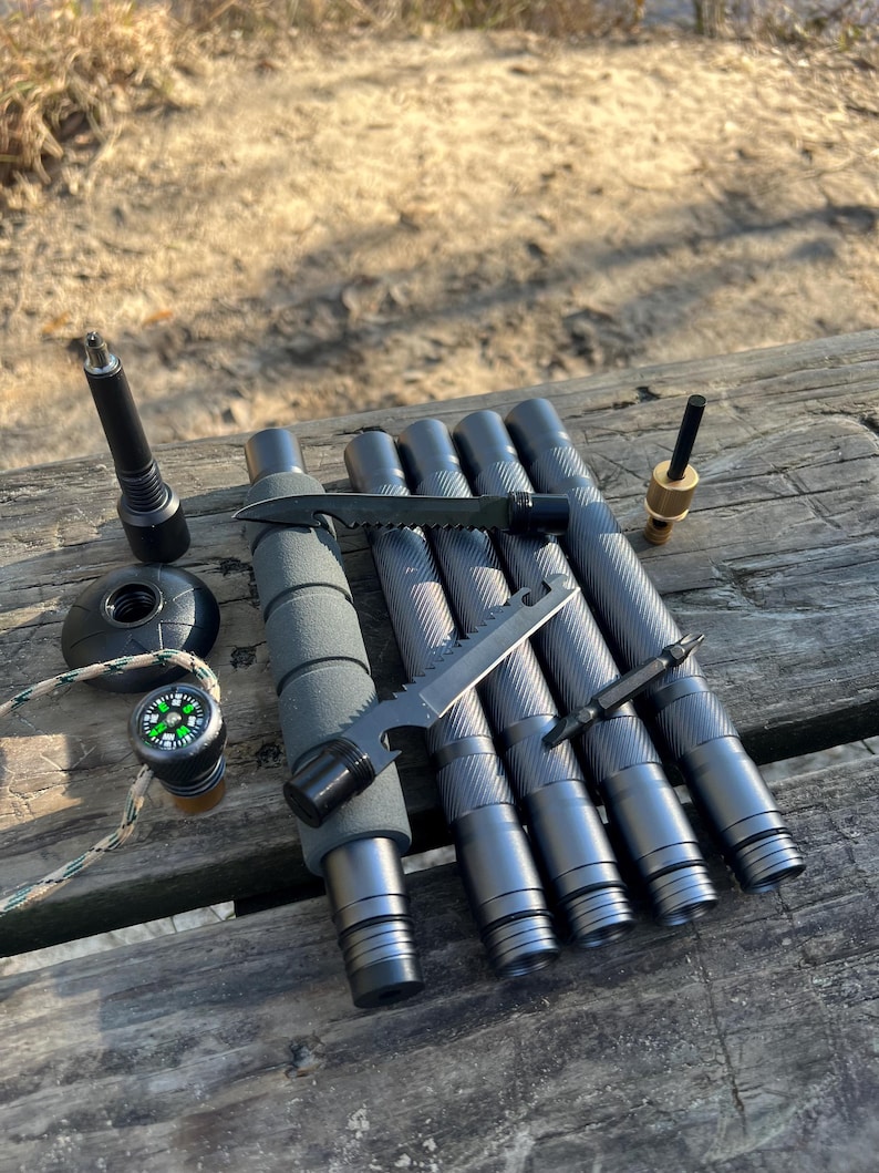 Multi Functional Survival Trekking Pole, Tactical Camping Set, Hiking ...