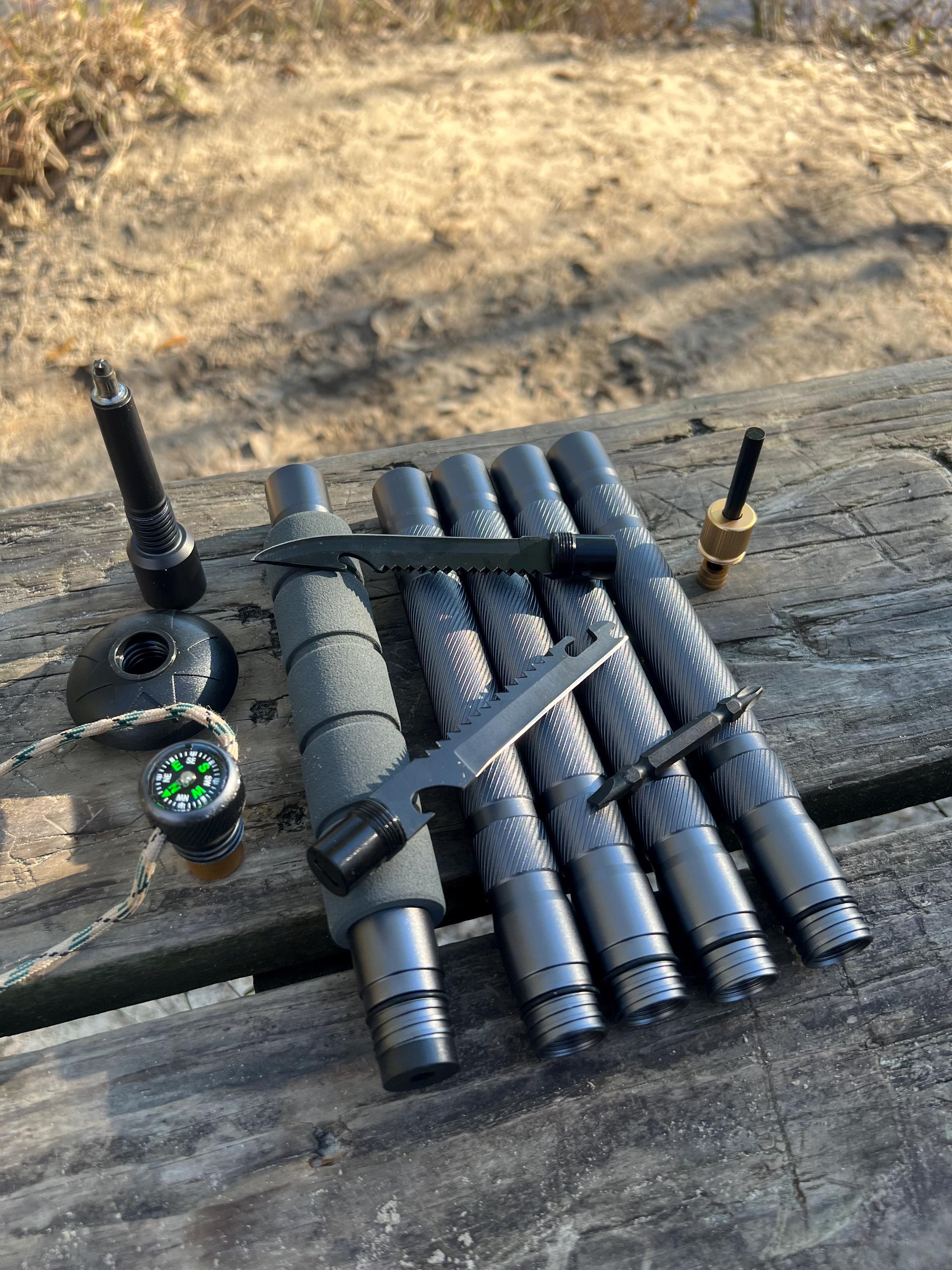 Multi Functional Survival Trekking Pole, Tactical Camping Set, Hiking ...
