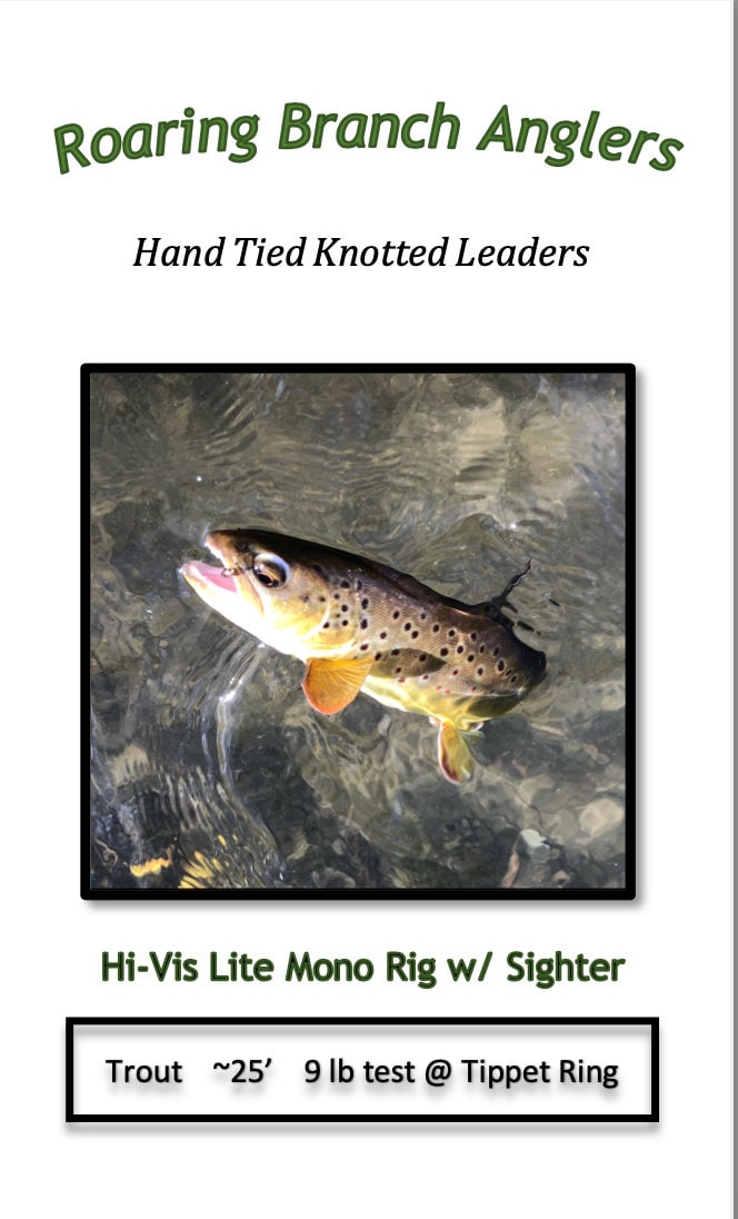 Euro Nymphing Hi-vis Lite Leader W/ Sighter and Tippet Ring (~25 Ft ...