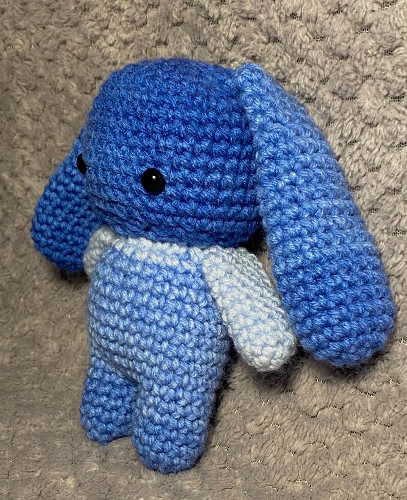 Mini Gradient Blue Bunny Plush - Etsy