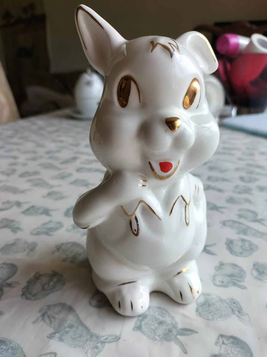 Rabbit Bone China Money Box - Etsy