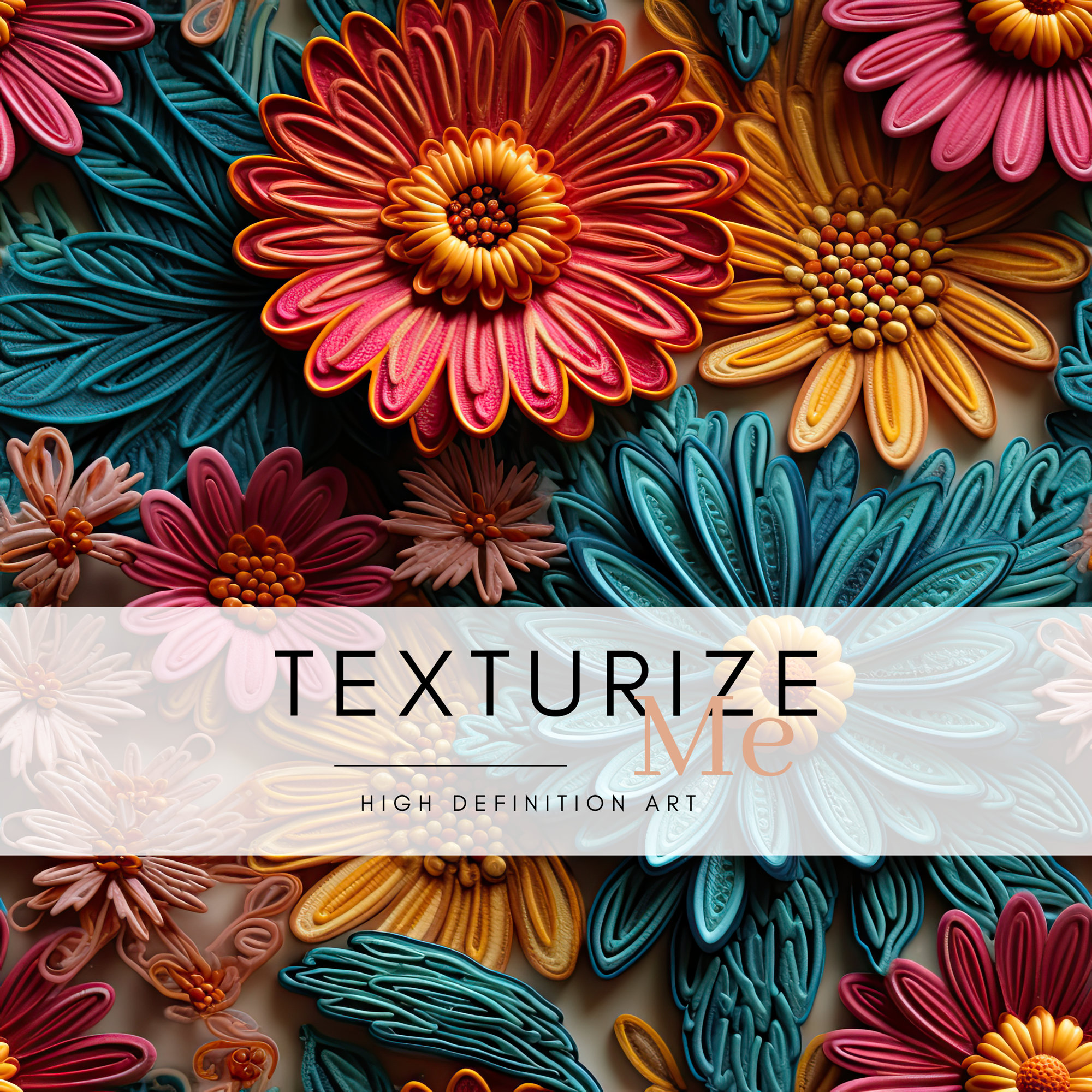Faux Embroidery Repeating Pattern, Seamless Texture Flowers - Etsy