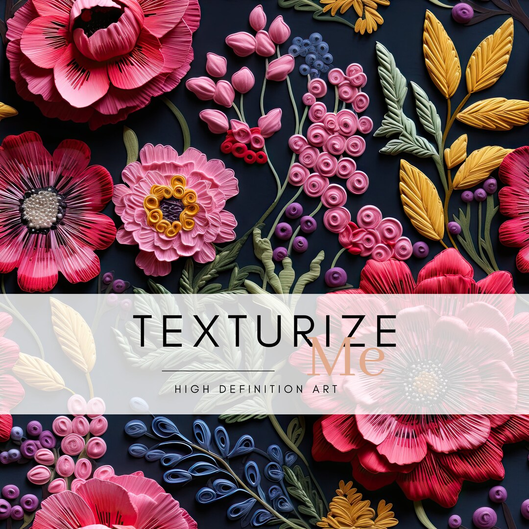 Embroidery Seamless File, Flowers Embroidery Seamless, Floral Seamless ...