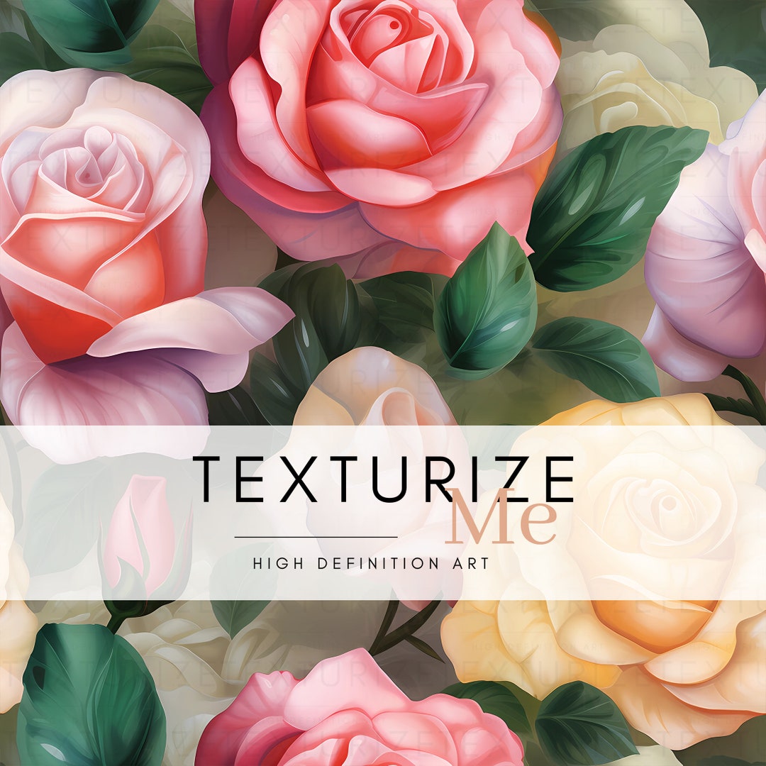 Airbrush Roses Seamless Texture, Roses Colorful Pattern, Floral Pattern ...