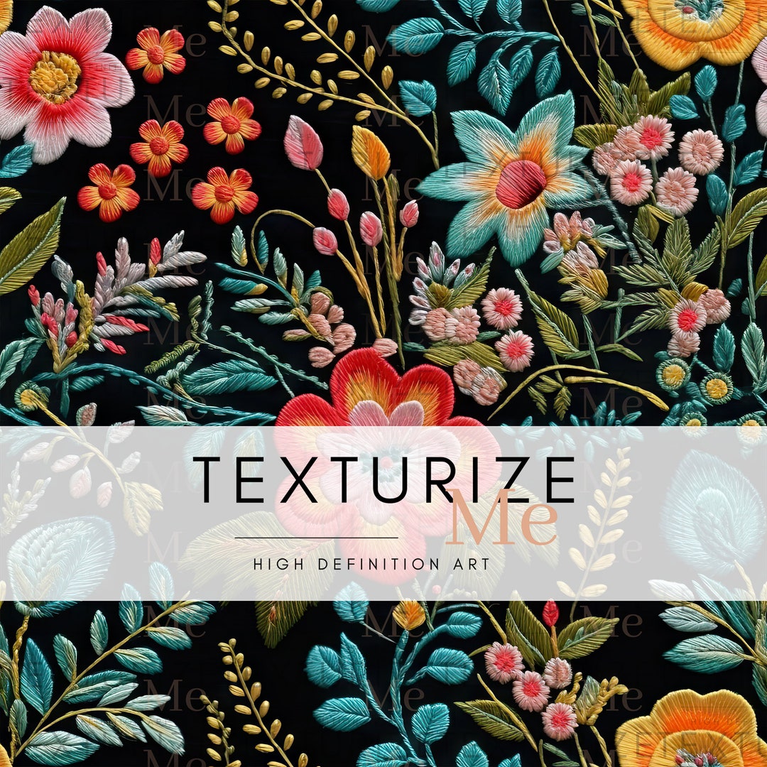 Embroidery Patterns Repeating, Embroidery Seamless Texture, Summer ...