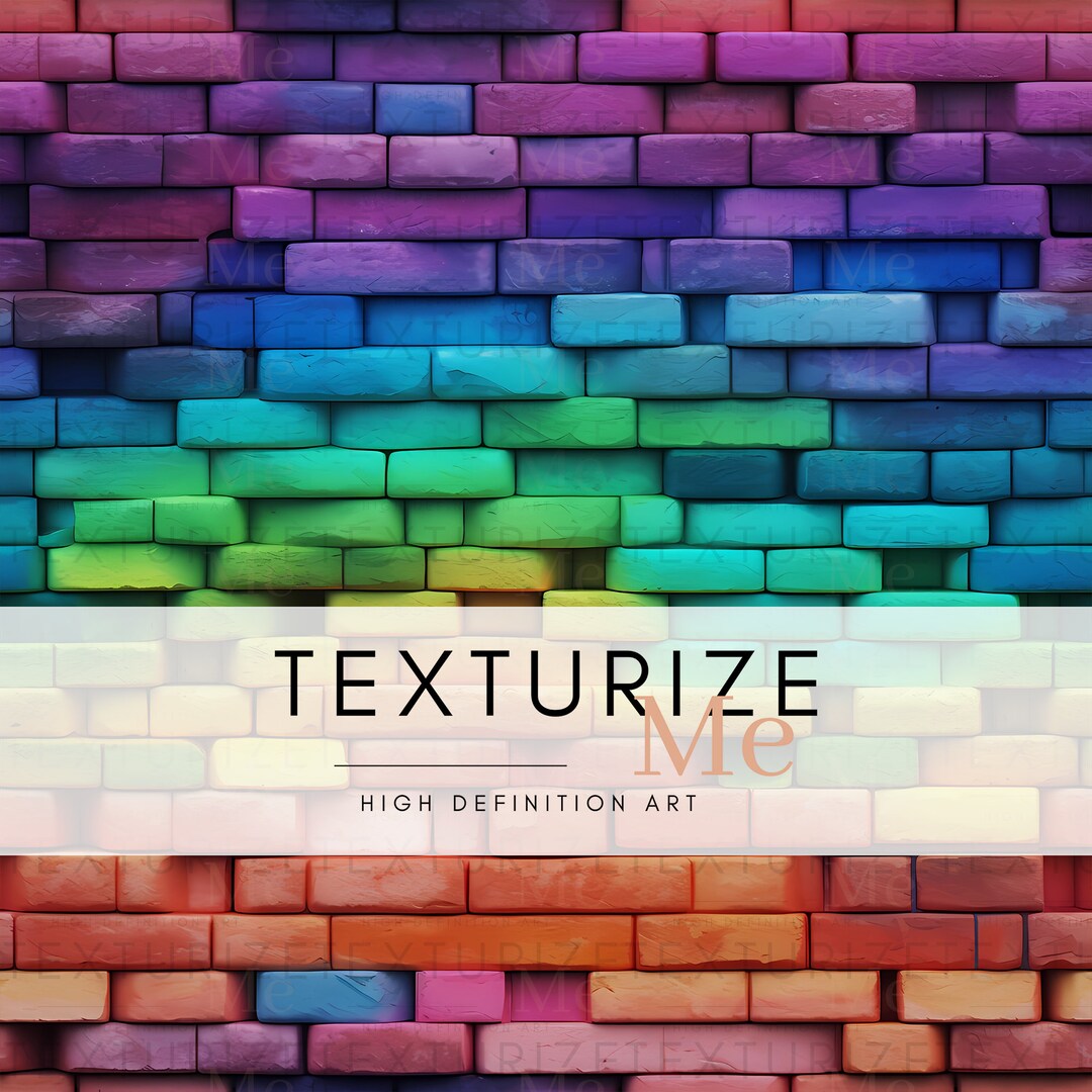 Seamless Rainbow Brick Wall V1 - Etsy