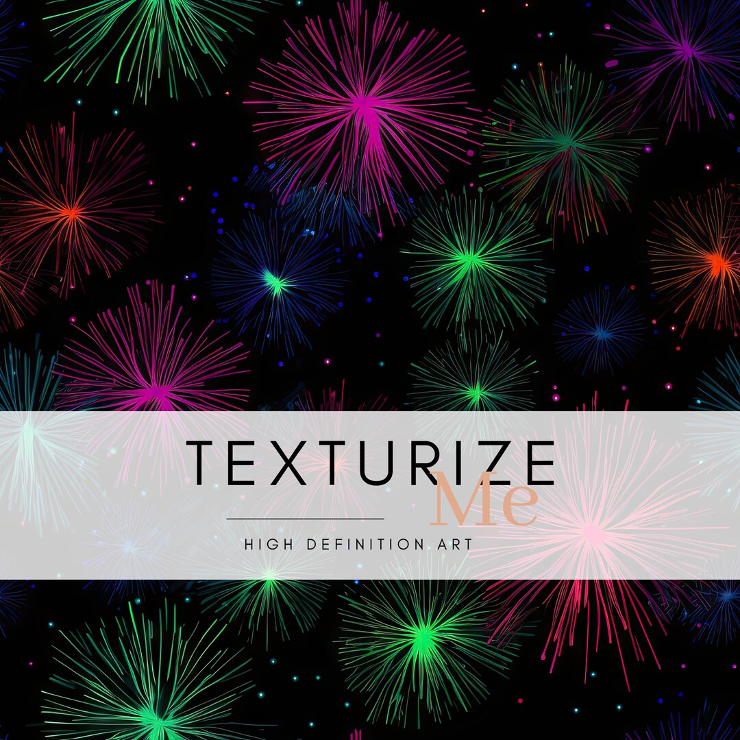 Vibrant Fireworks Digital Seamless Pattern - Etsy
