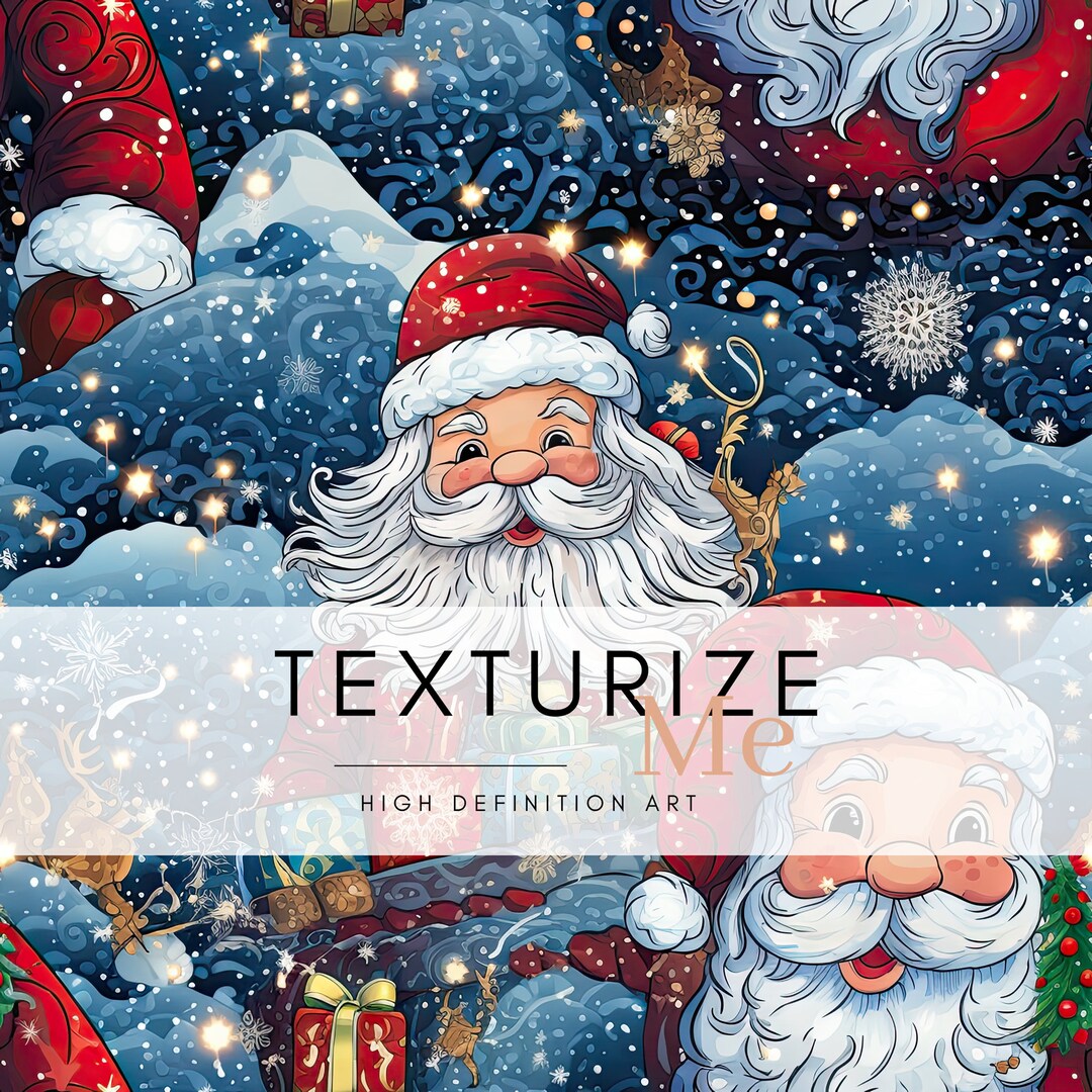 Vintage Retro Red Watercolor Santa Seamless Pattern, Vintage Christmas ...