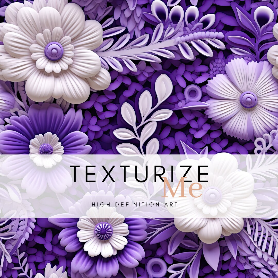 Embroidered Flowers Purple Repeating Pattern, Seamless File, Digital ...