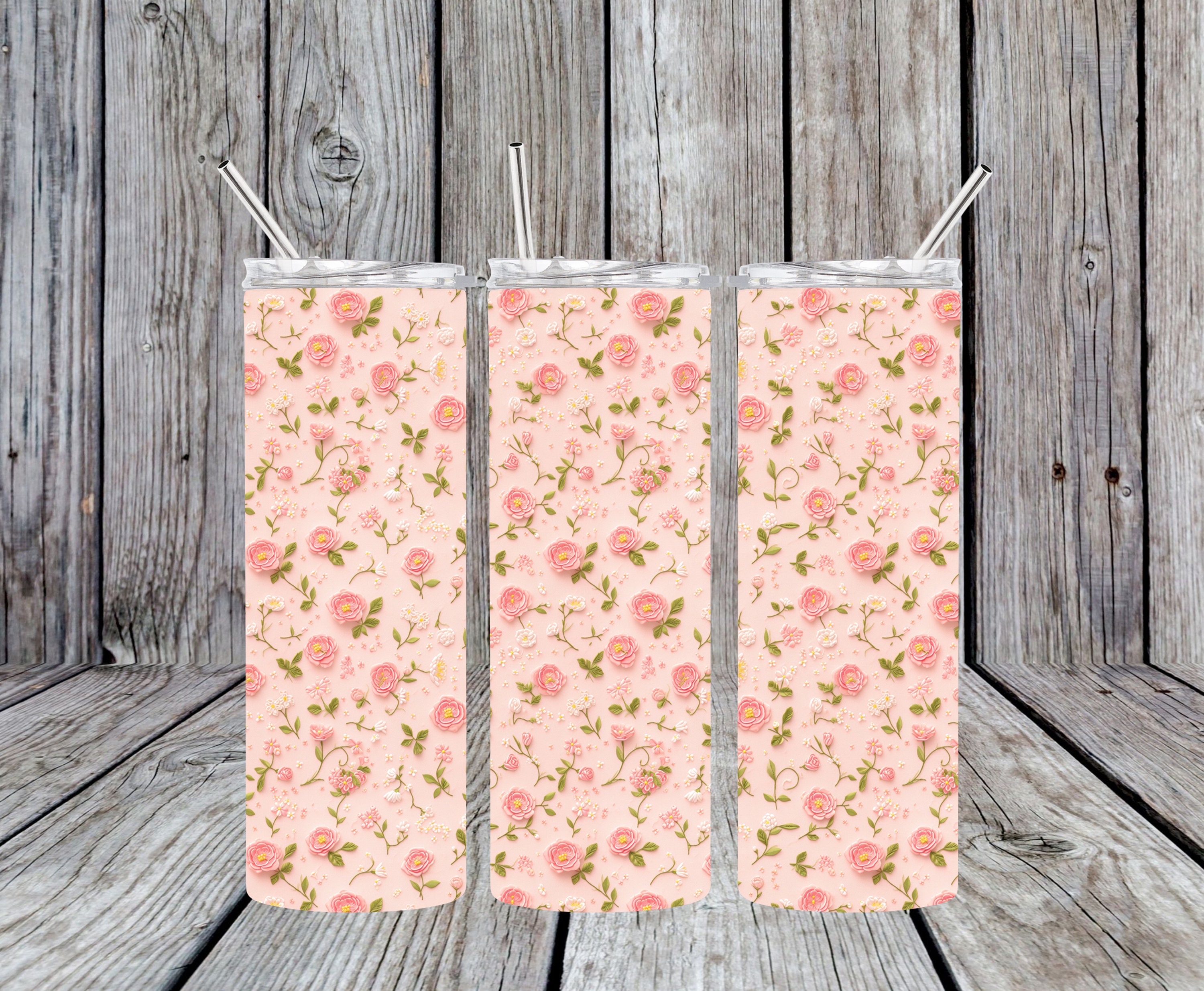 Pink 3D Floral Embroidery Digital Paper, Seamless Faux Embroidered ...