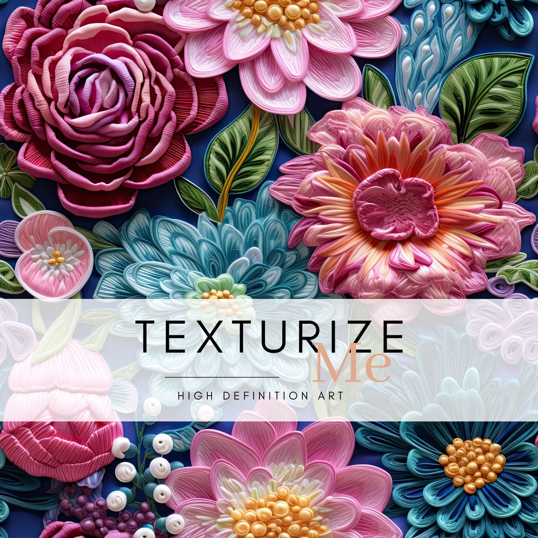 Embroidery Seamless Pattern, Floral Seamless File, Faux Cottage Core 3d ...