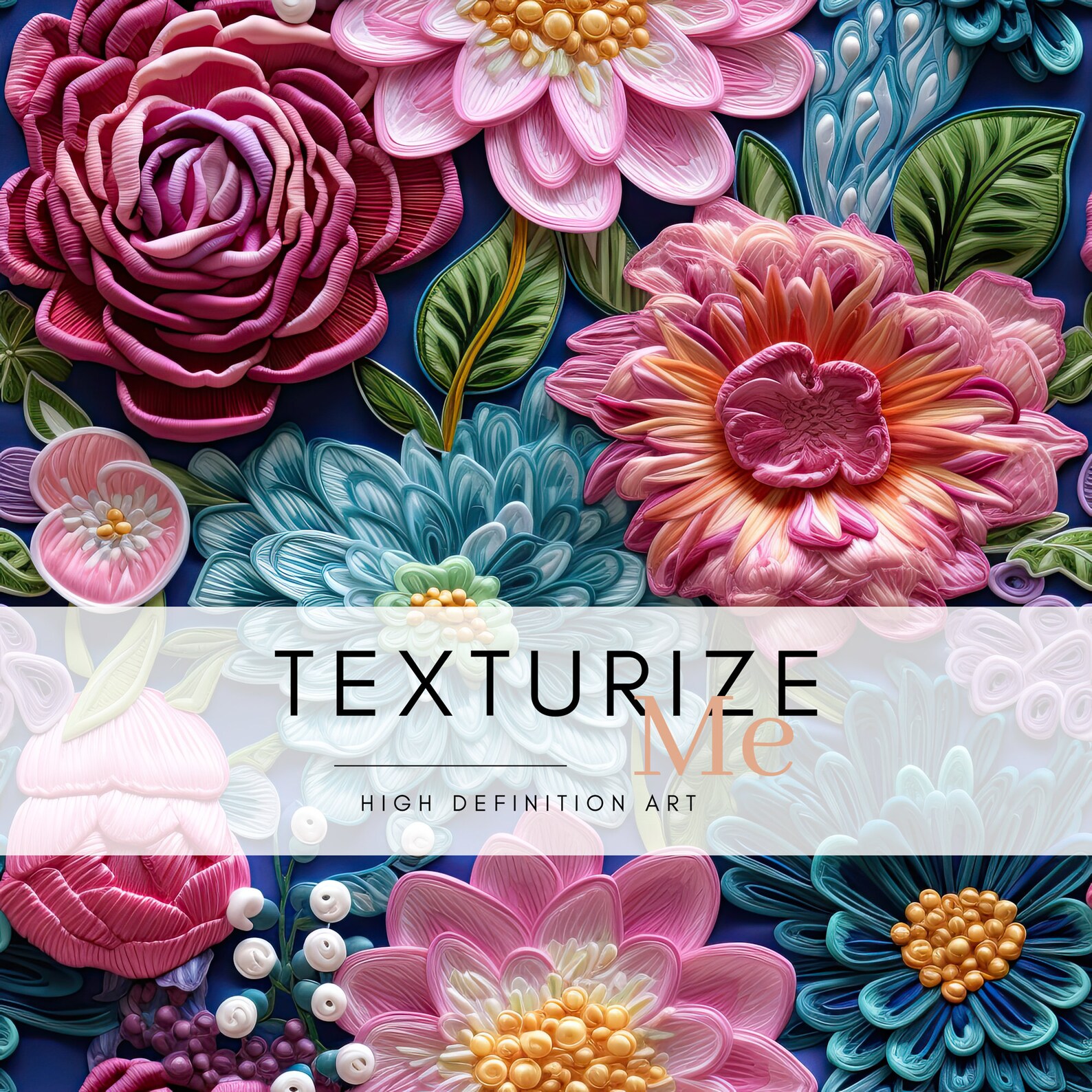 Embroidery Seamless Pattern, Floral Seamless File, Faux Cottage Core 3d ...