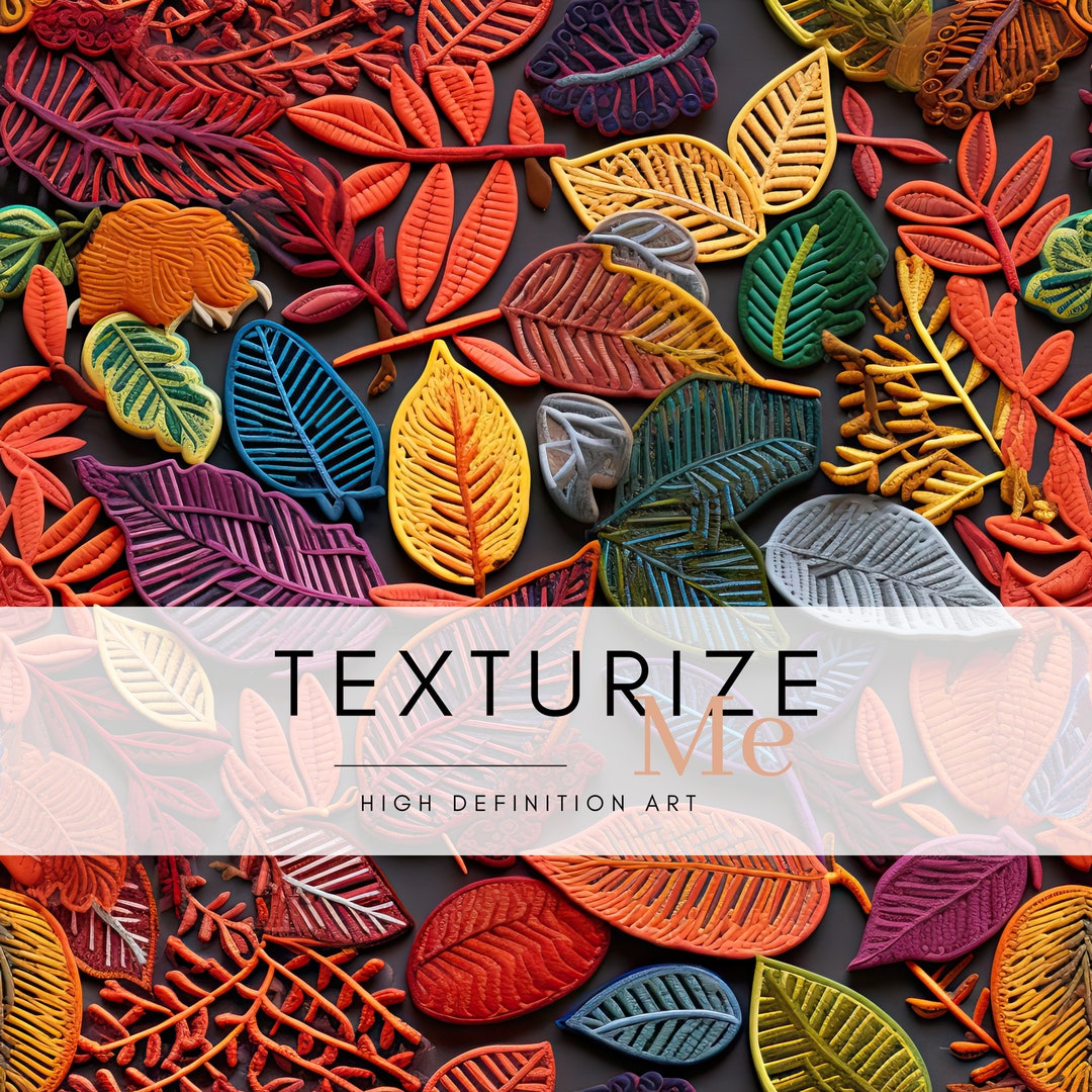 Embroidered Autumn Leaves Fall Colors Repeating Pattern - Etsy