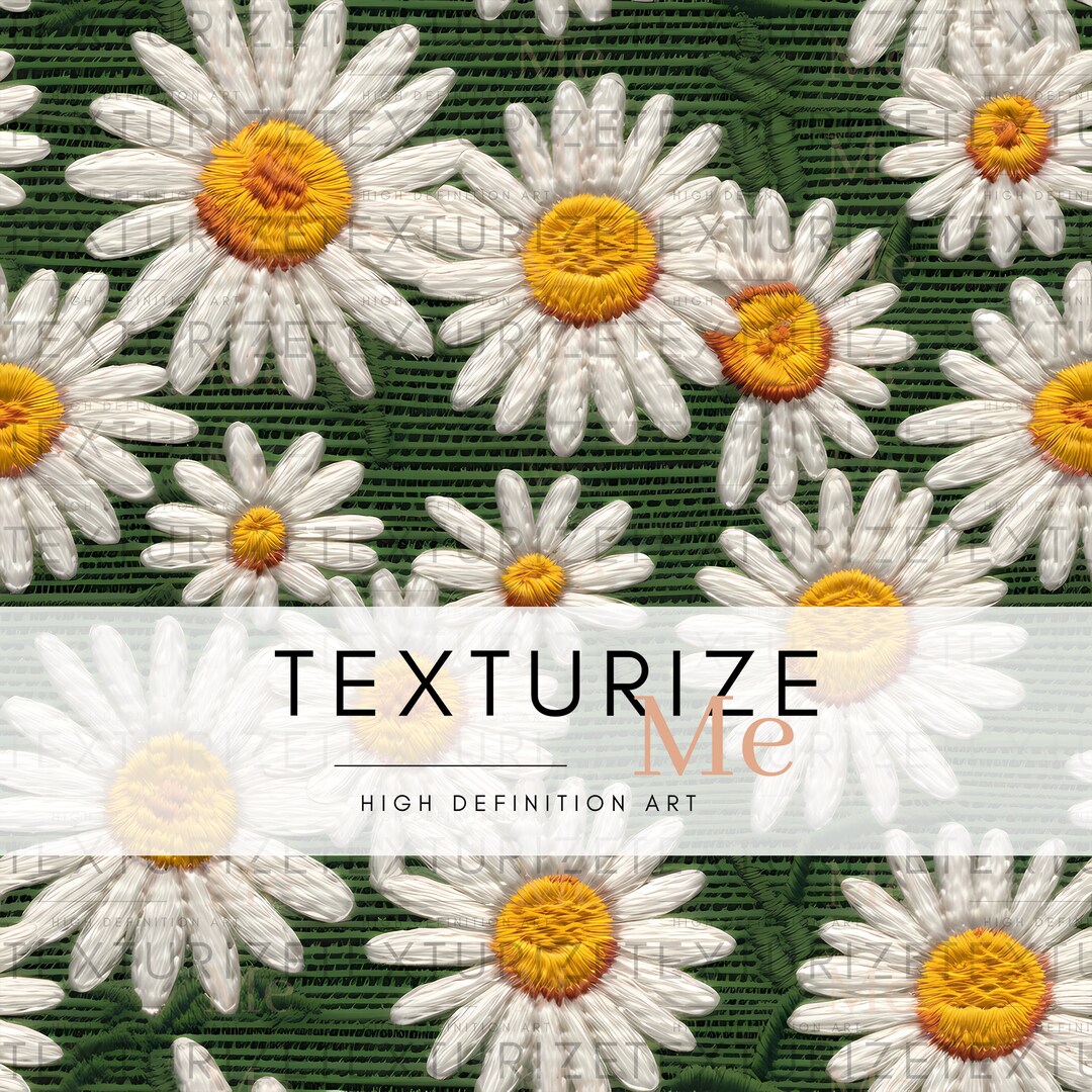 Embroidery Seamless File, Daisy Embroidery Seamless, Boho Seamless ...