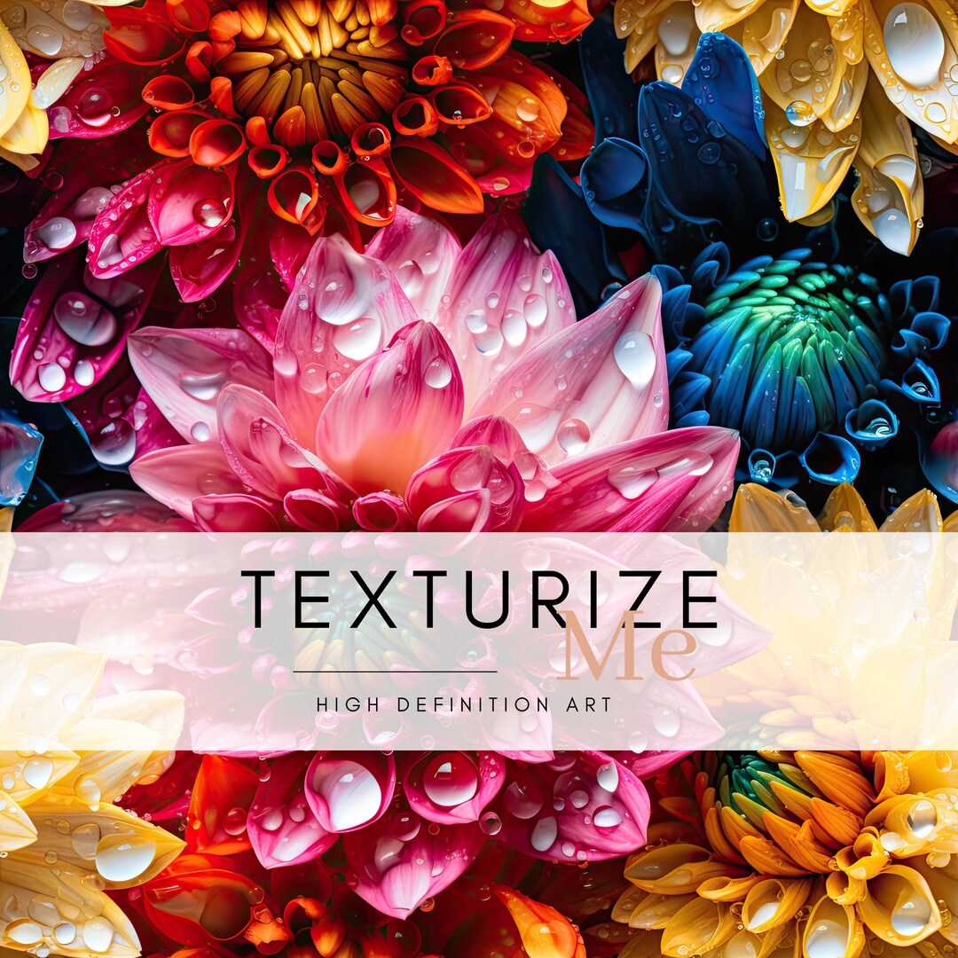 Repeating Pattern Flowers Rain Drops, Seamless Texture Rainbow Flowers ...