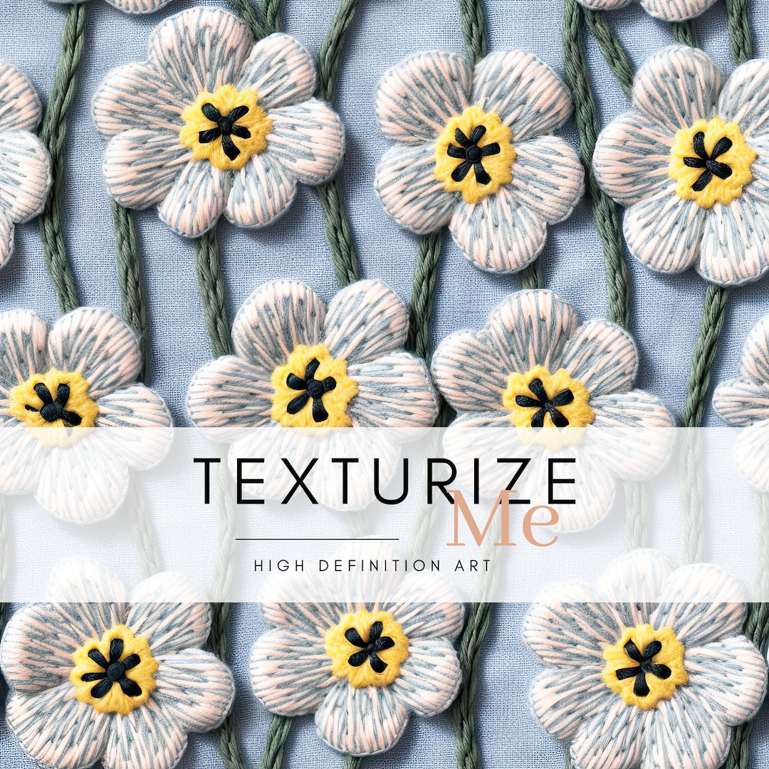 Seamless Texture Flowers Embroidery, Repeating Pattern Retro Background ...