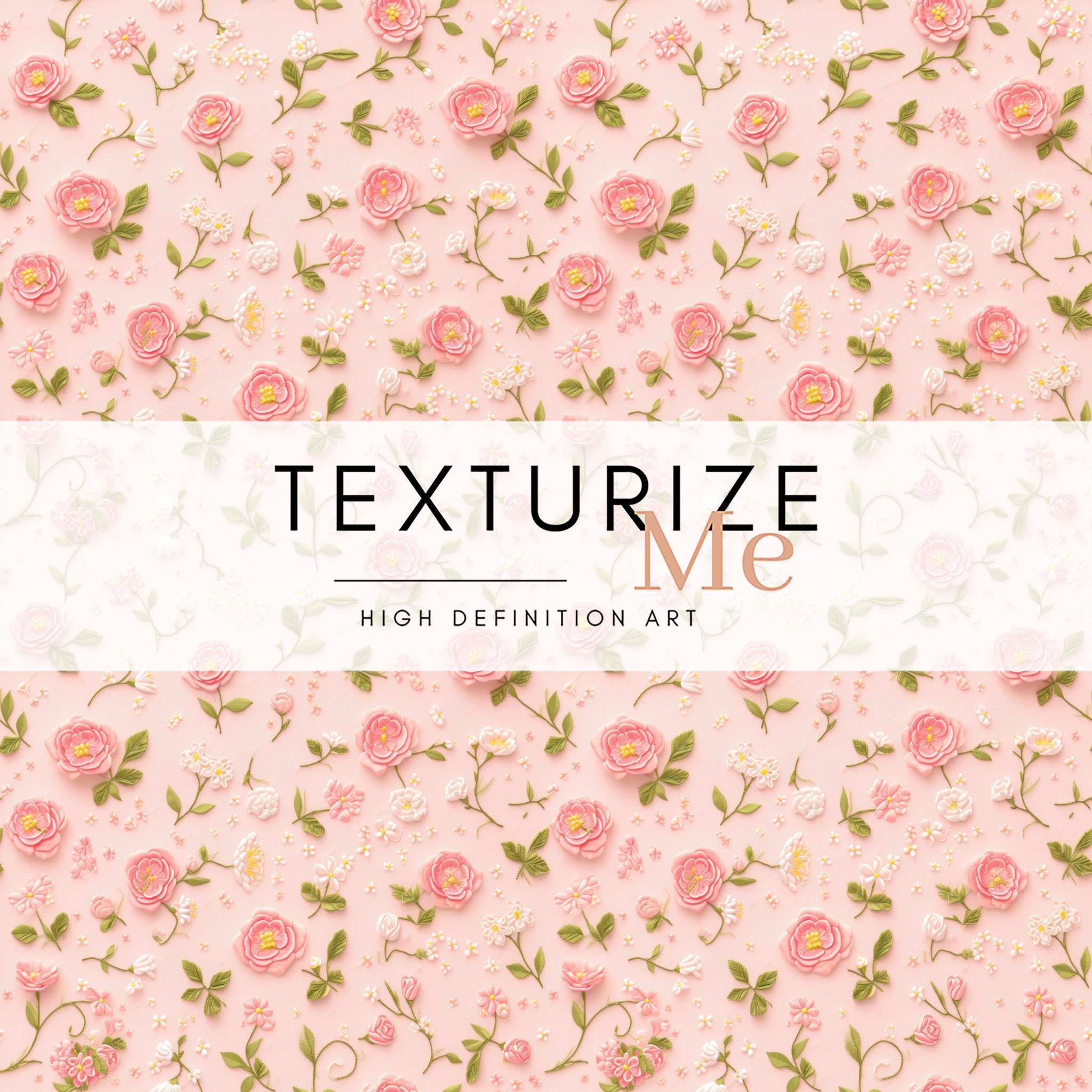 Pink 3D Floral Embroidery Digital Paper, Seamless Faux Embroidered ...