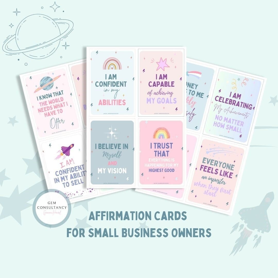 40 X Positive Affirmation Cards for Small Business Owners, Empowerment ...