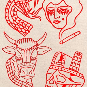 Traditional Tattoo Sketches 22pgs - Etsy