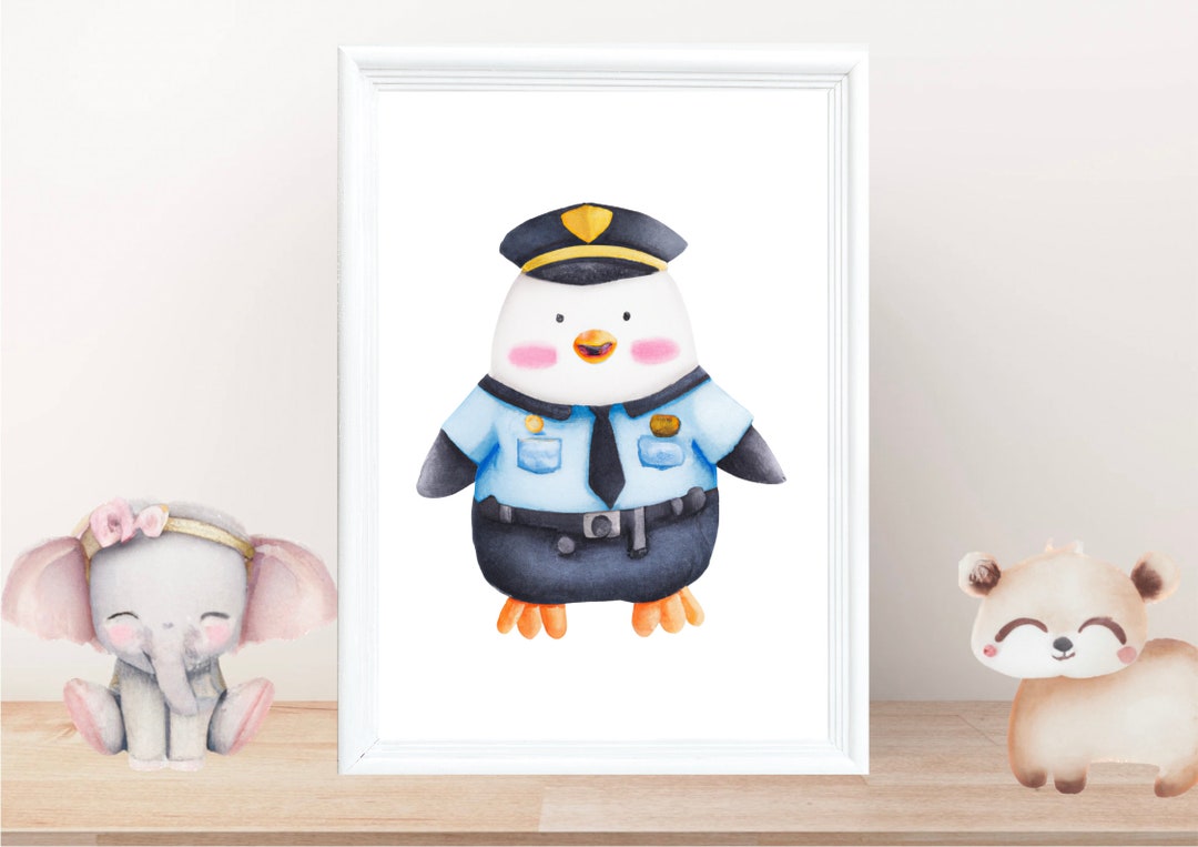 Animal Poster - Penguin - Police - Digital File - Etsy