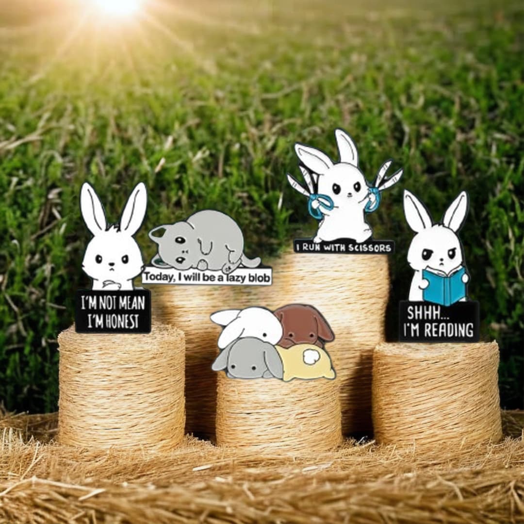 Funny Cartoon Bunny Enamel Pin Collection Hard and Custom Pins Cute ...