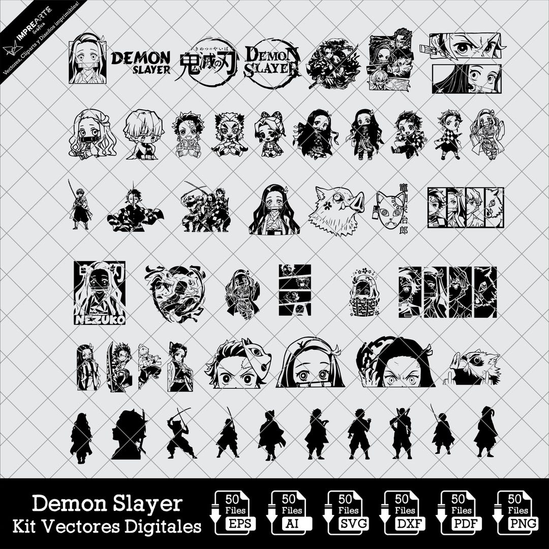 50 Demon Slayer Vectors - Etsy