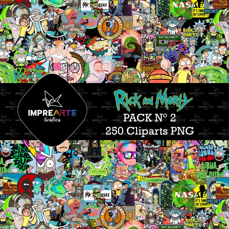 250 PNG Cliparts Pack N2 Rick and Morty - Etsy UK
