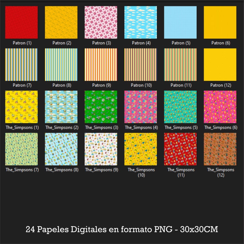 Digital Paper Kit Cliparts the Simpsons - Etsy