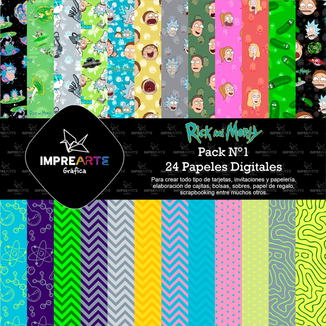 Pack N1 Digital Paper Kit Rick and Morty - Etsy