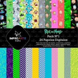 Pack N1 Digital Paper Kit Rick and Morty - Etsy