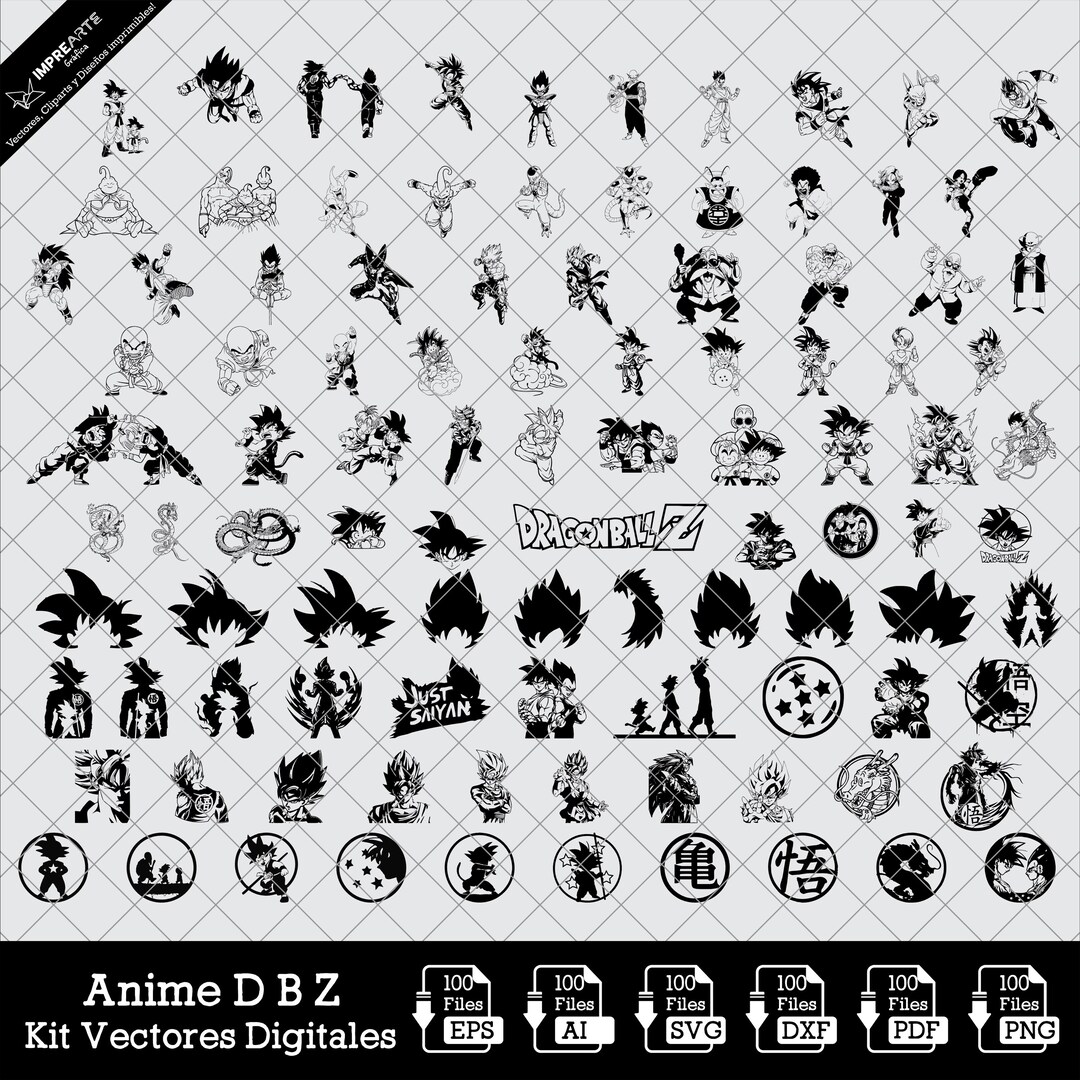 Pack of 100 Anime Vectors - Etsy