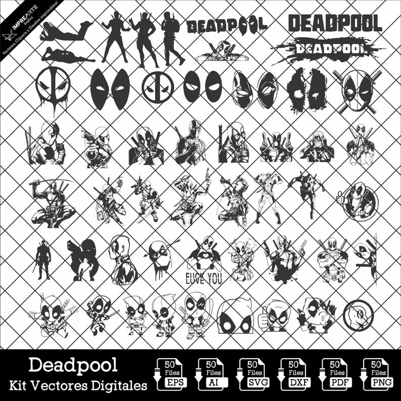 DEADPOOL Digital Vector Kit 50 Vectors - Etsy