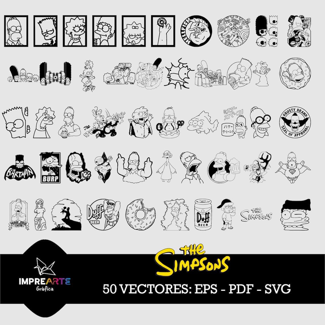 50 the Simpsons Vectors - Etsy