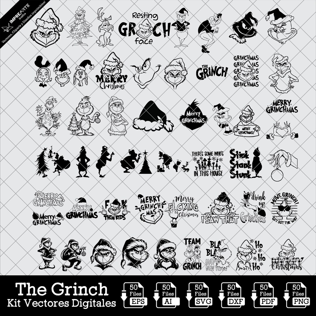 50 Digital Vectors THE GRINCH - Etsy UK