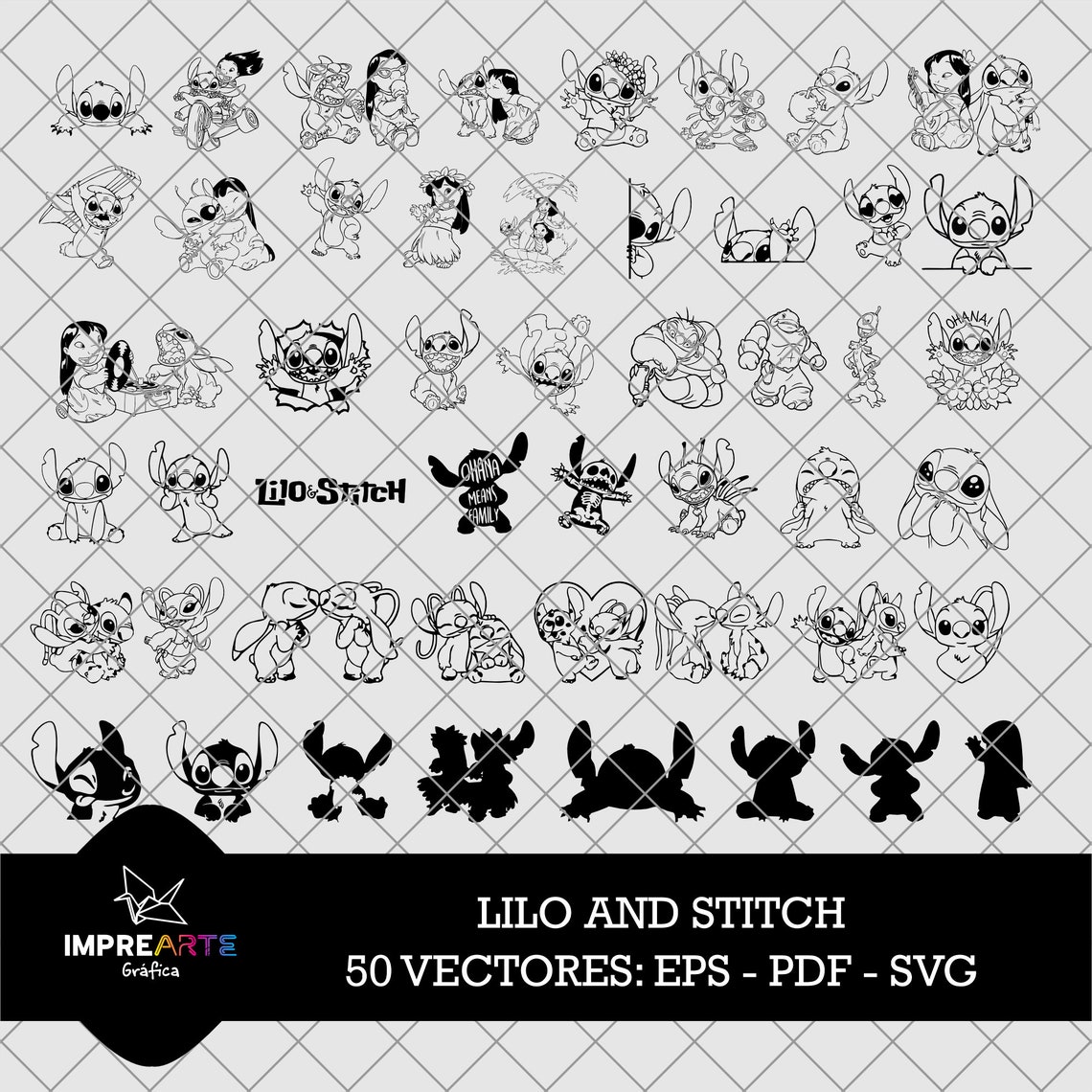 50 Vectores de Lilo and Stitch - Etsy España