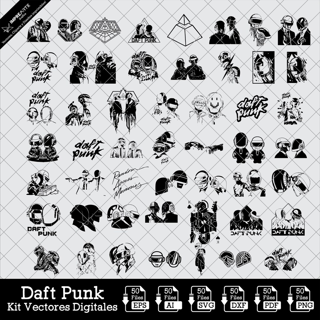 50 Digital Vectors DAFT PUNK - Etsy