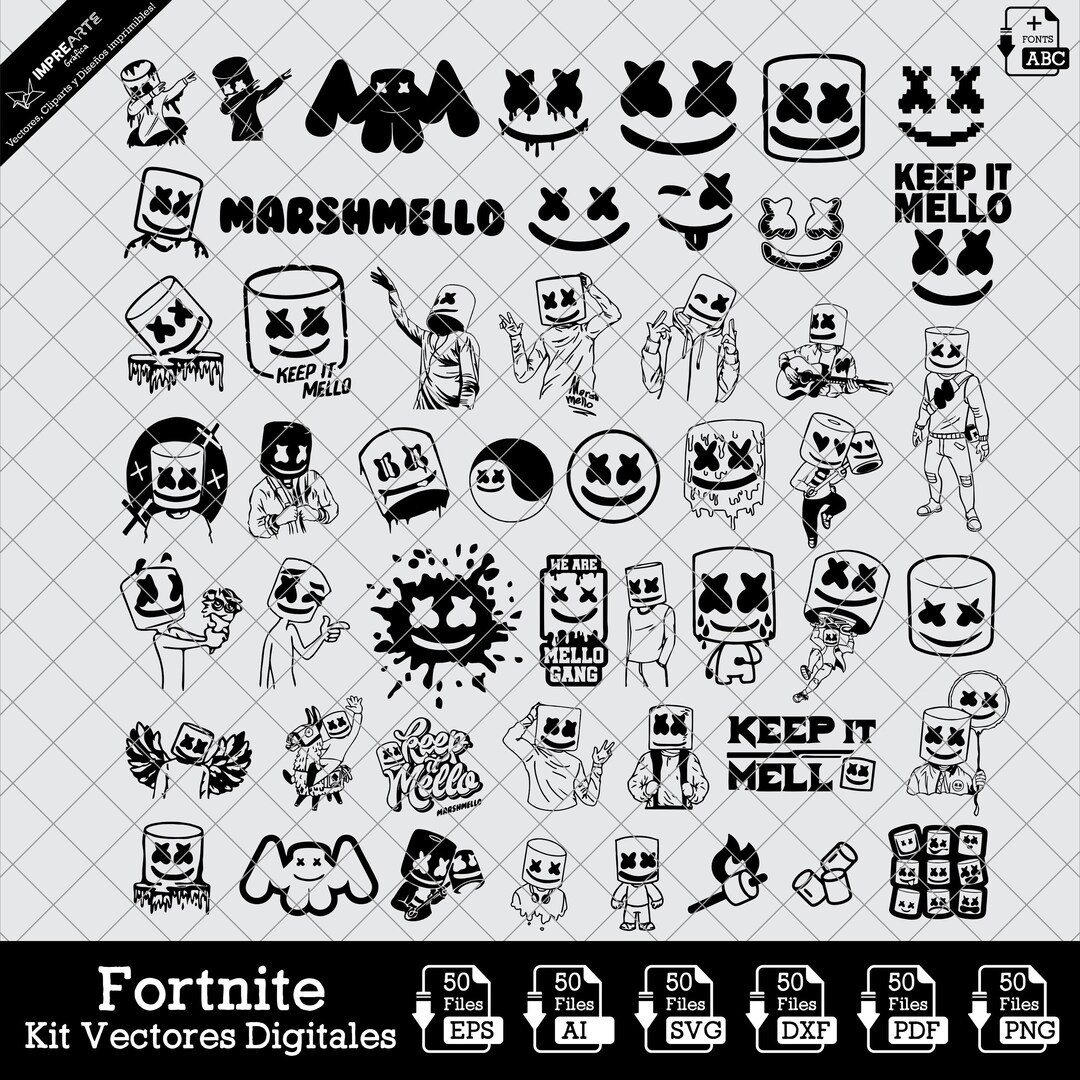 50 MARSHMELLO Digital Vectors - Etsy