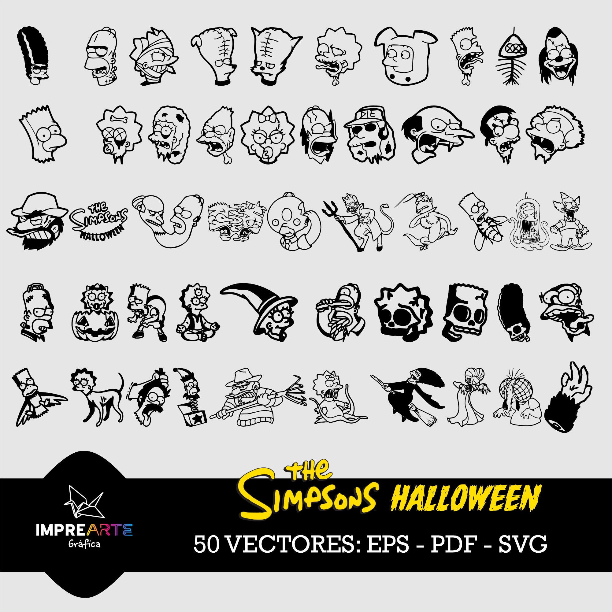 50 the Simpsons Halloween Vectors - Etsy