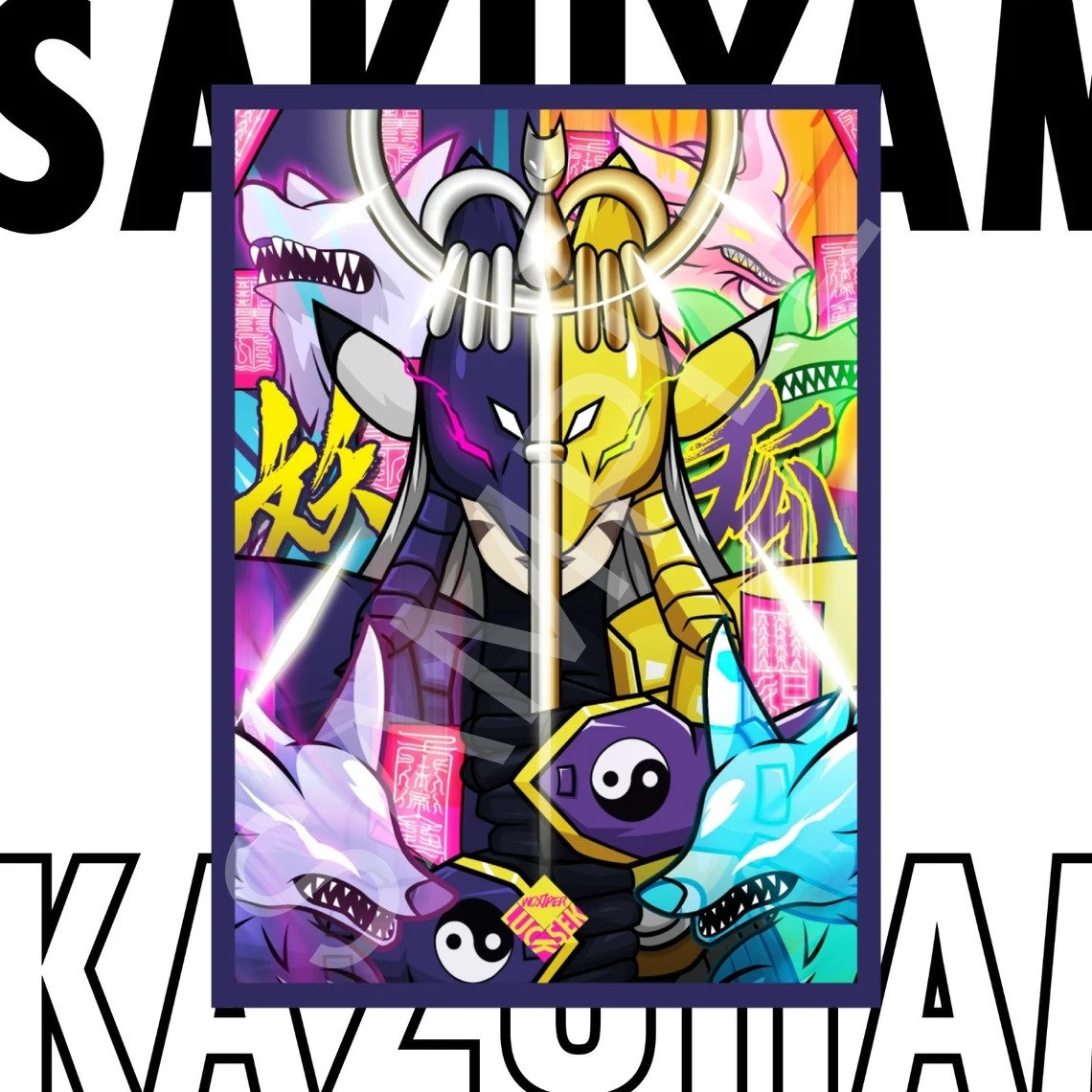 DTCG Custom Fanart Kuzuhamon X Sakuyamon Trading Card Sleeves TCG MTG ...