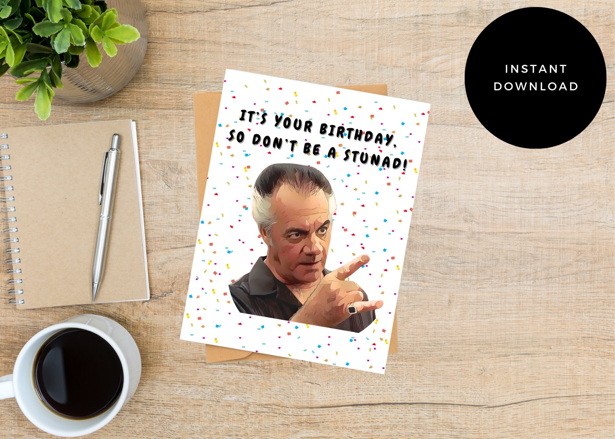 Paulie Walnuts the Sopranos Printable Birthday Card, Digital Birthday ...