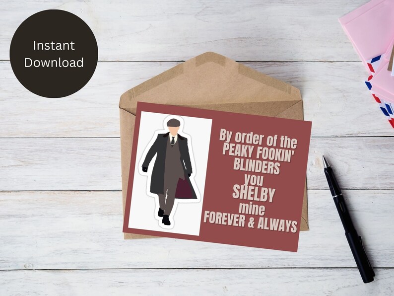 Peaky Blinders Printable Valentines Day Card Digital - Etsy