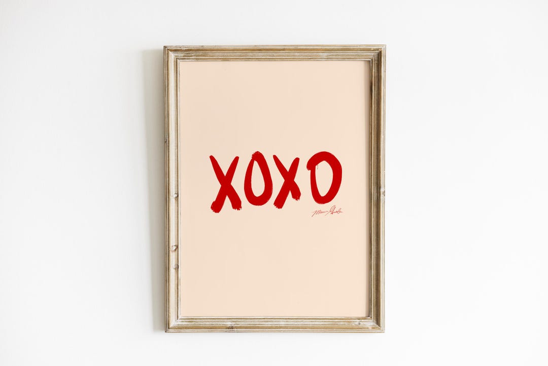 XOXO Printable Wall Art Minimalist Love Quote Print, Red Brush Stroke ...