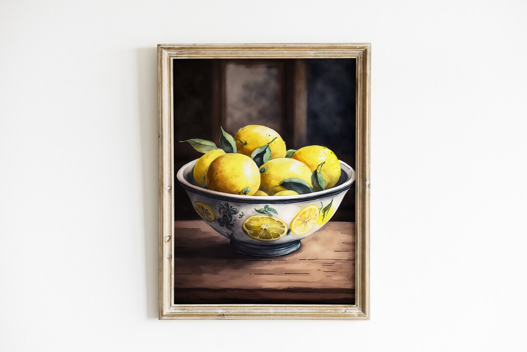 Printable Lemon Bowl | Bowl of Fruit | Figs Kitchen Decor ...