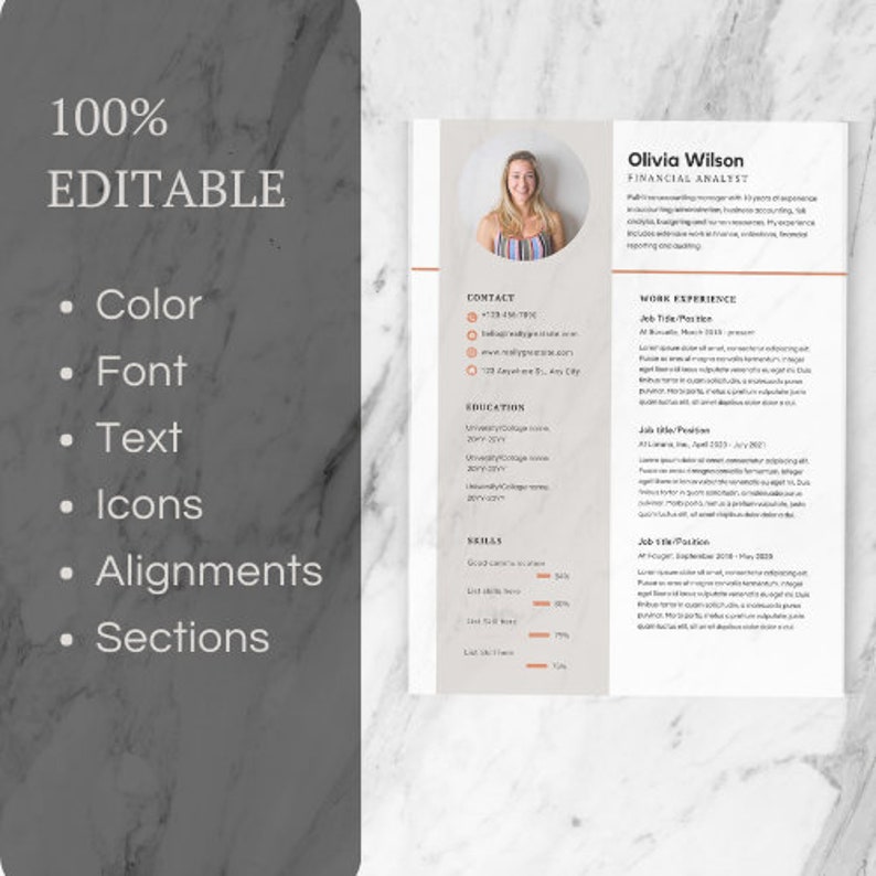 Cover Letter and Professional Resume With Canva Template Modern Cv ...